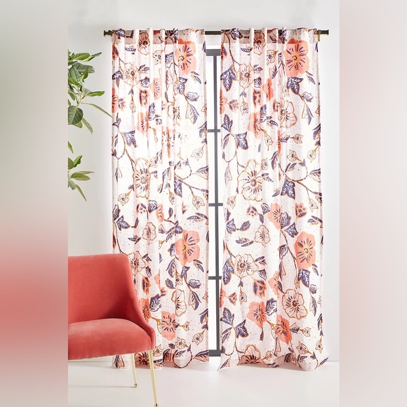 Anthropologie | Accents | Nwt Anthropologie Enid Floral Curtain Panel ...